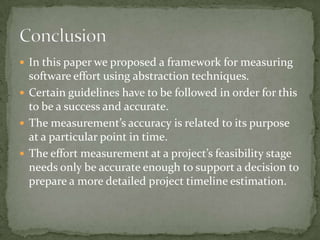 Software Effort Measurement Using Abstraction Techniques | PPT