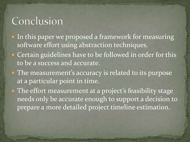 Software Effort Measurement Using Abstraction Techniques | PPT