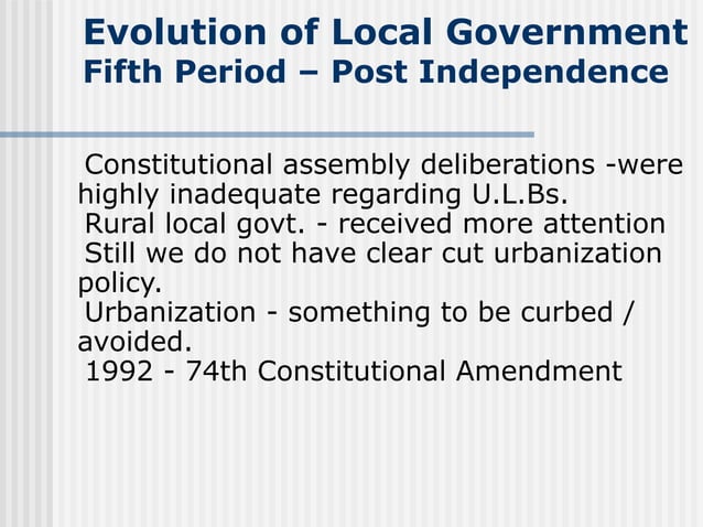 Evolution of Local Self Governments in India | PPT