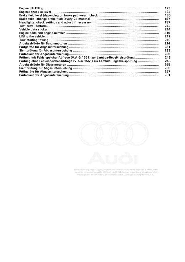 A3 1997 AUDI maintenance | PDF