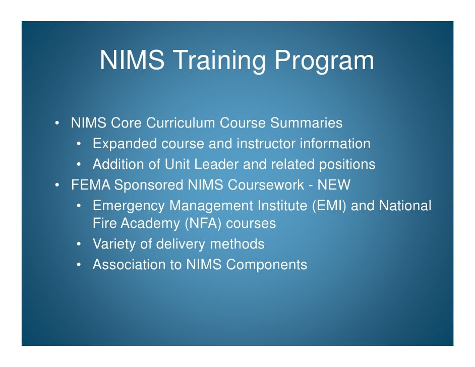 National Incident Management System Update