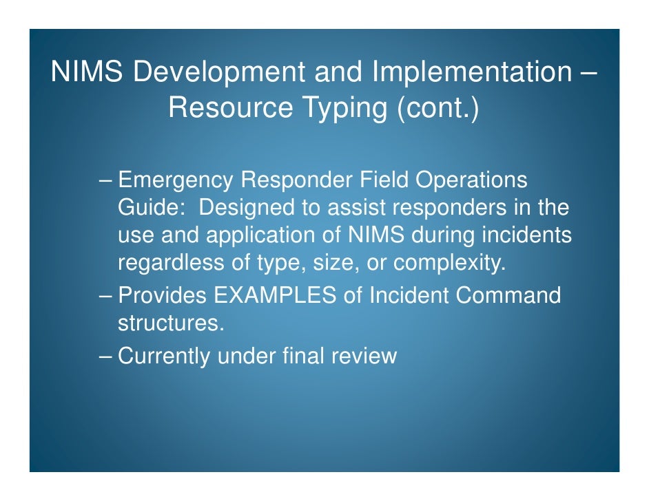National Incident Management System Update