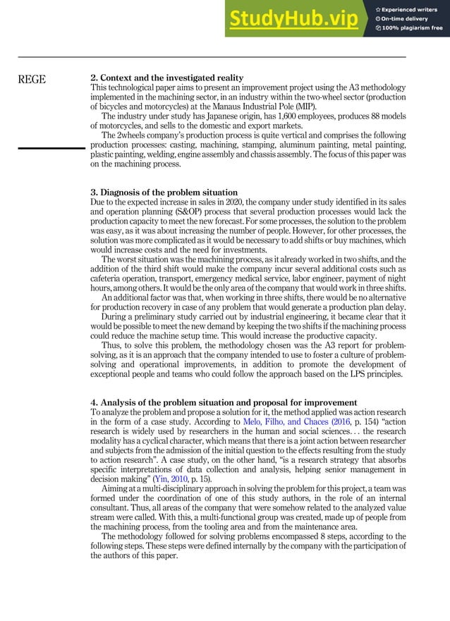 A3 Methodology Going Beyond Process Improvement | PDF