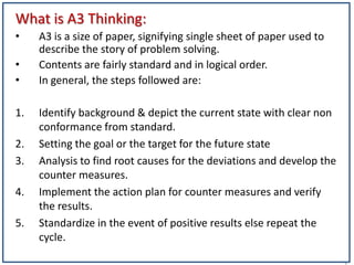 A3 problem solving technique by Mr. Anup Gandhi | PPT