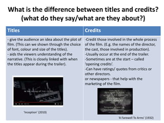 A3 trailer title and credit convention research | PPTX | Screenwriting ...