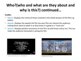 A3 trailer title and credit convention research | PPTX | Screenwriting ...