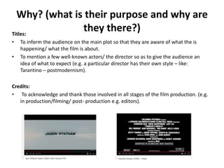 A3 trailer title and credit convention research | PPTX