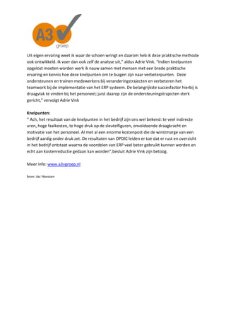 A3 v groep introduceert nieuwe methode opdic | PDF