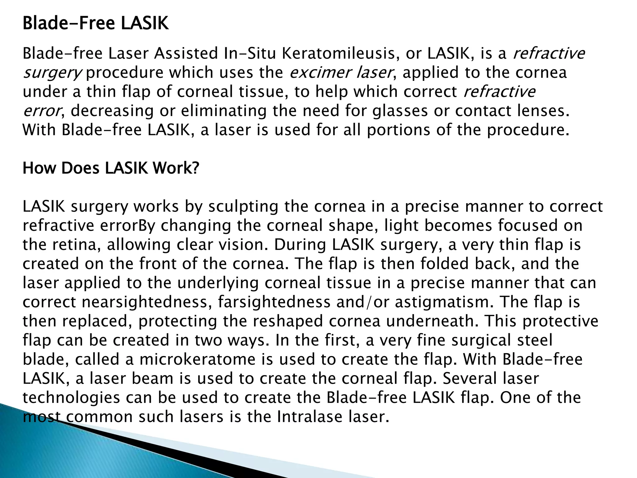 The Pros and Cons of LASIK | We Care | PPTX