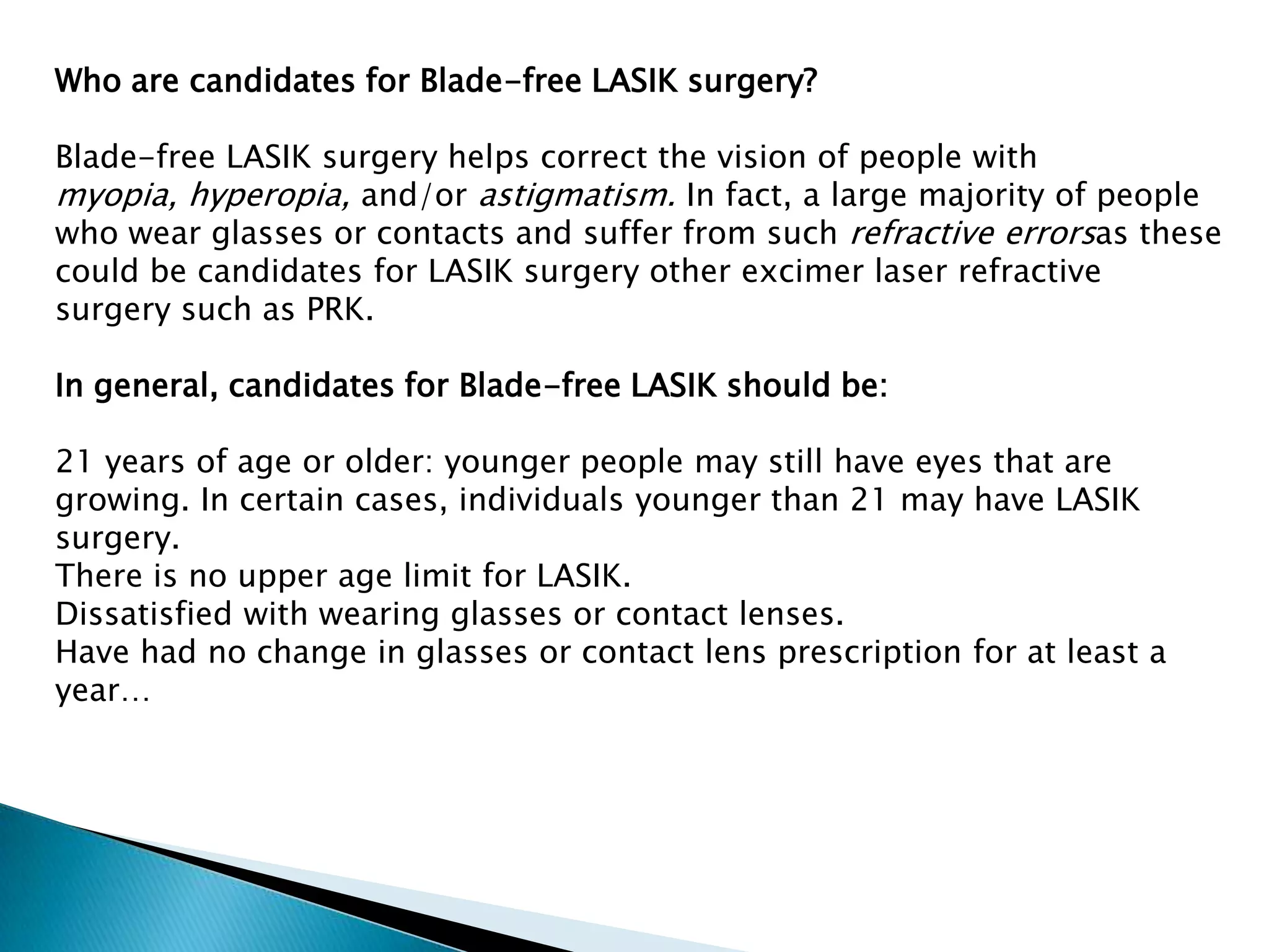 The Pros and Cons of LASIK | We Care | PPT