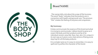 Identity cues on The Body Shop | PPT