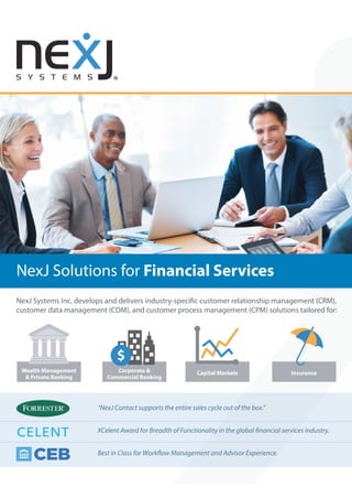 NexJ Solutions for Financial Services | PDF | Business Utilities | Business