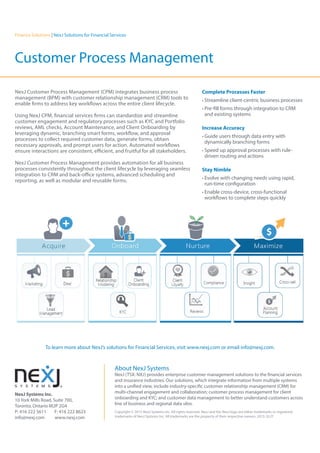 NexJ Solutions for Financial Services | PDF | Business Utilities | Business