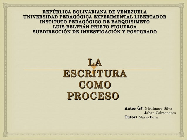 La escritura como proceso
