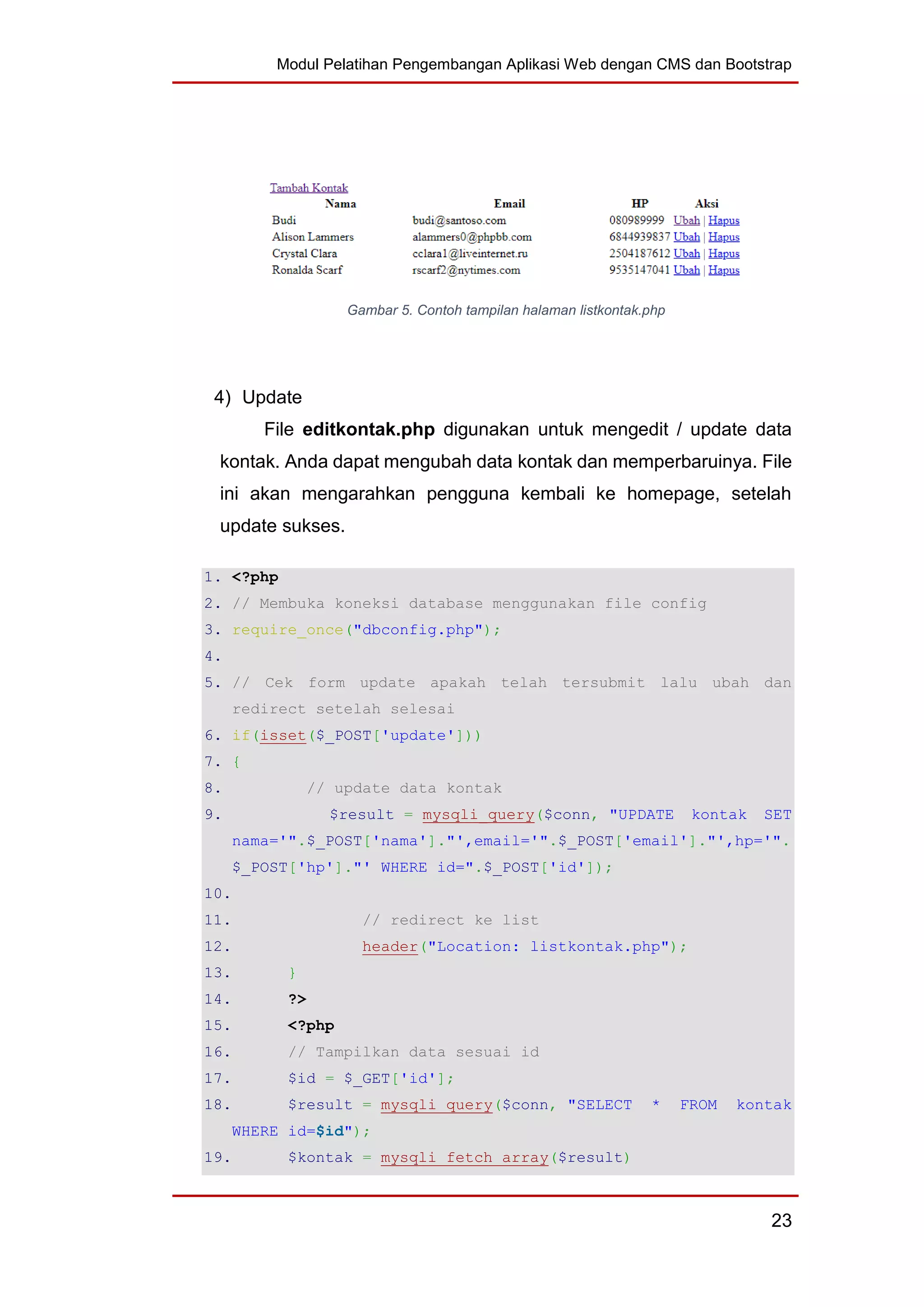 Training Module Web Application Development With Cms And Bootstrap Pdf