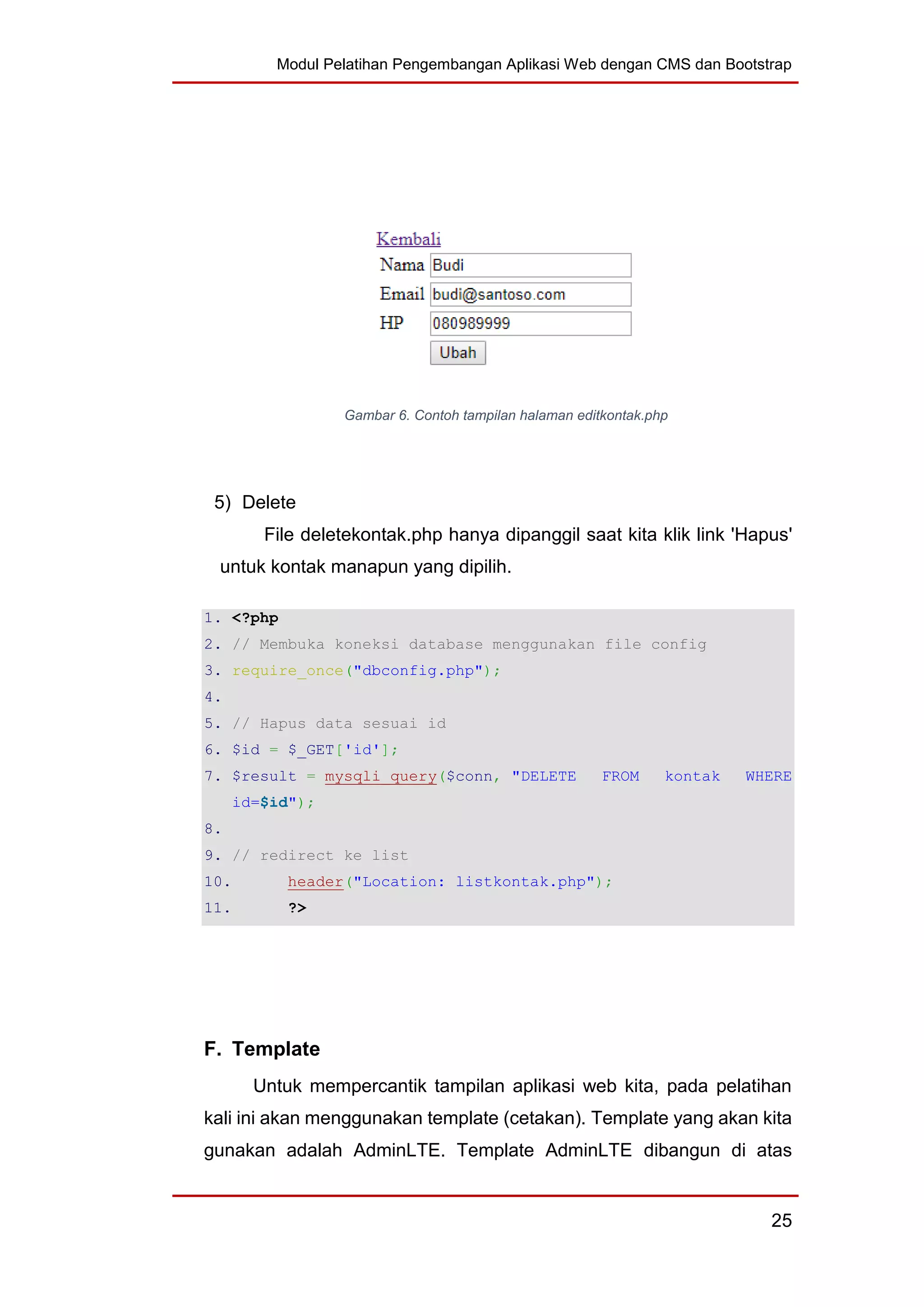 Training Module Web Application Development With Cms And Bootstrap Pdf
