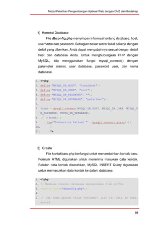 training module "web application development with cms and bootstrap" | PDF