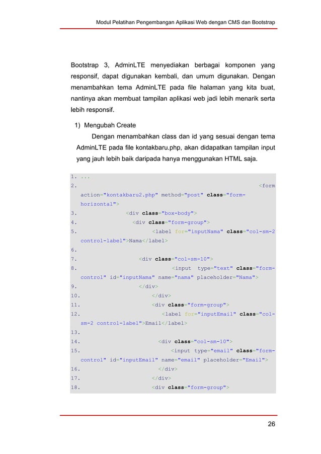Training Module Web Application Development With Cms And Bootstrap Pdf
