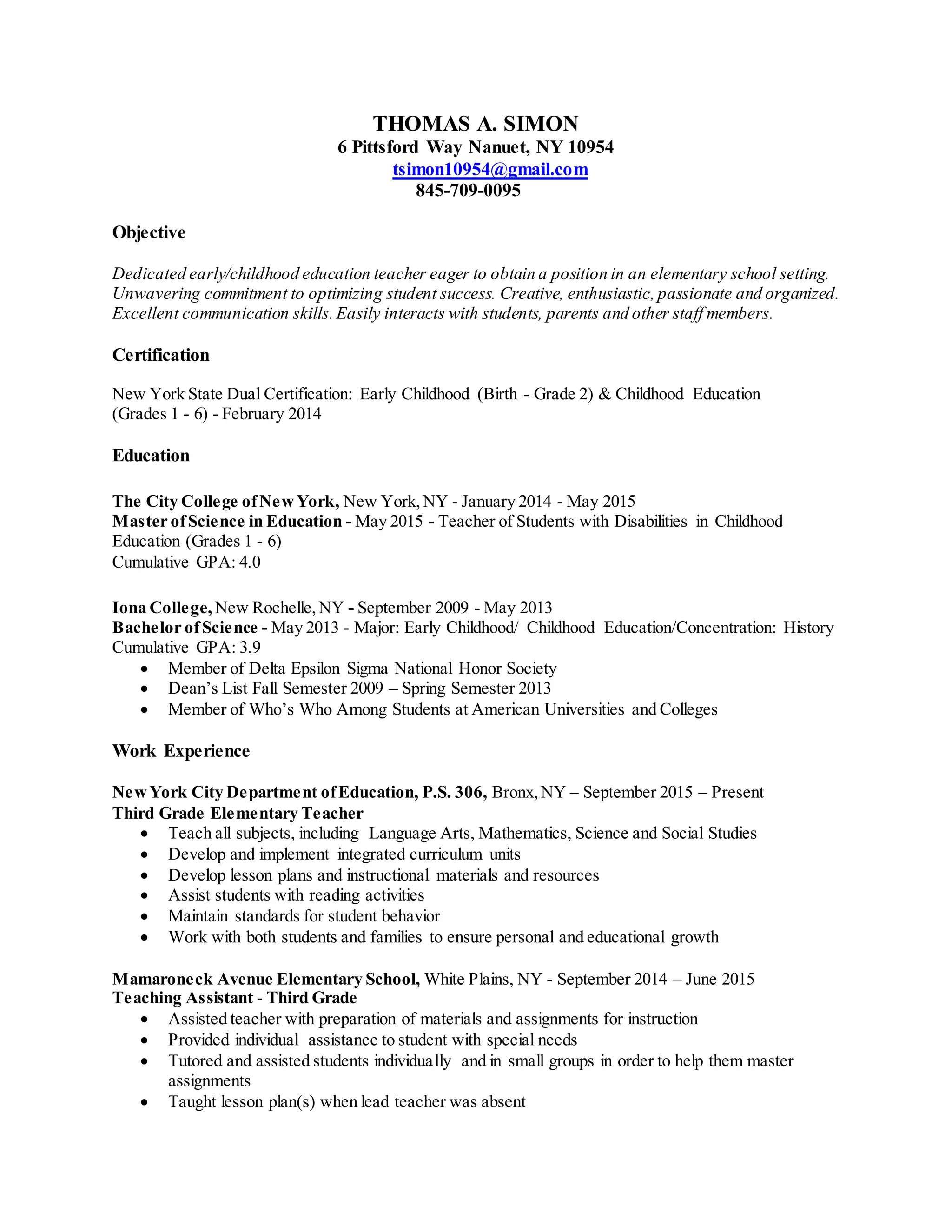 Thomas Simon's Resume | DOCX