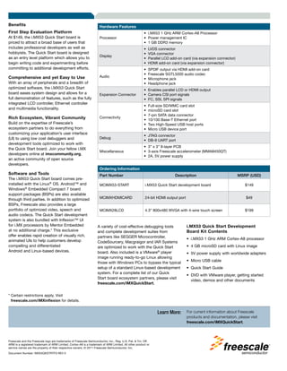 iMX53 Quick Start board fact sheet | PDF