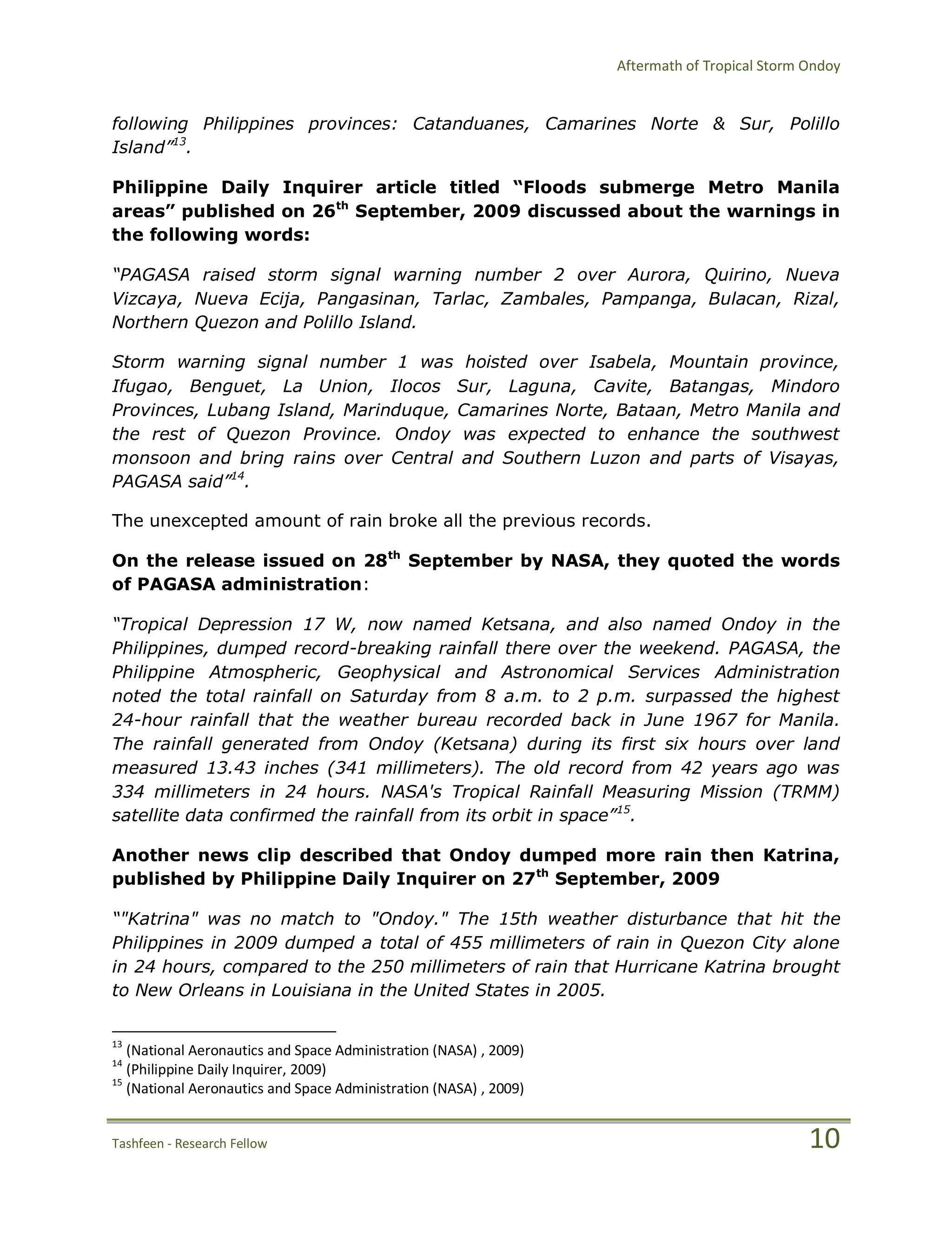 Writing Sample-Research-DisasterCases-Typhoon_Ondoy- Tashfeen.Siddique ...