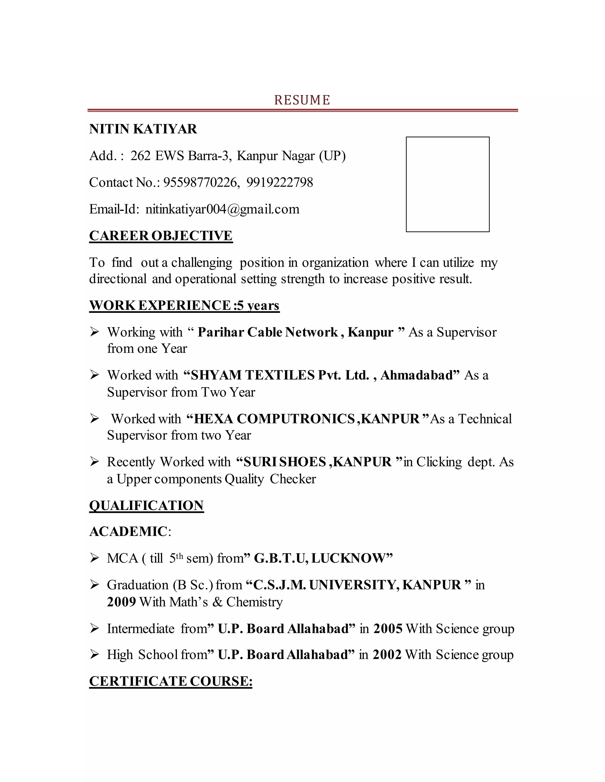 RESUME - NITIN | DOCX