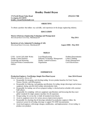 Bradley Bryan Resume 1 | DOCX | Business | Business and Finance