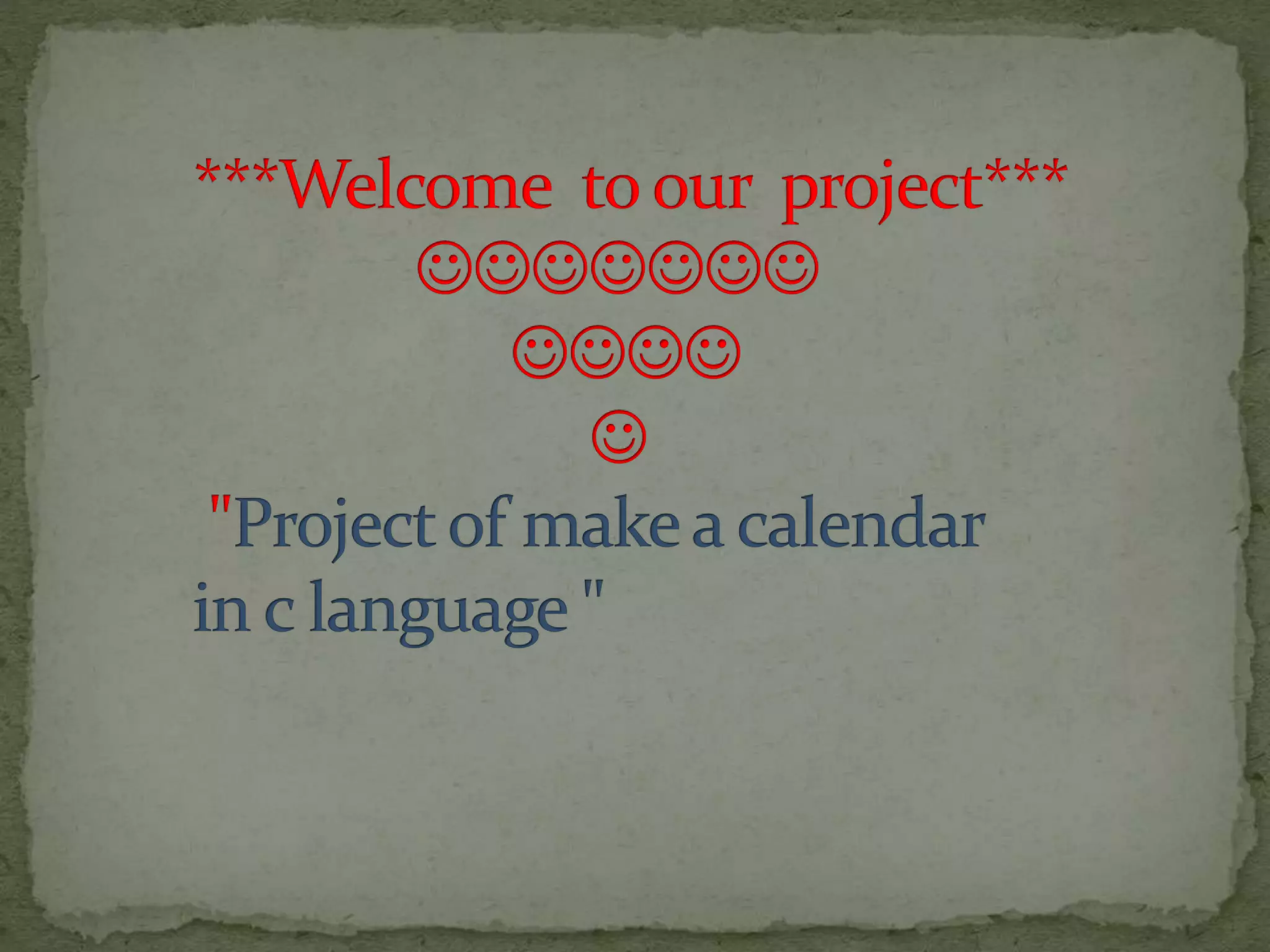 presentation of make a calendar in c language. | PPTX