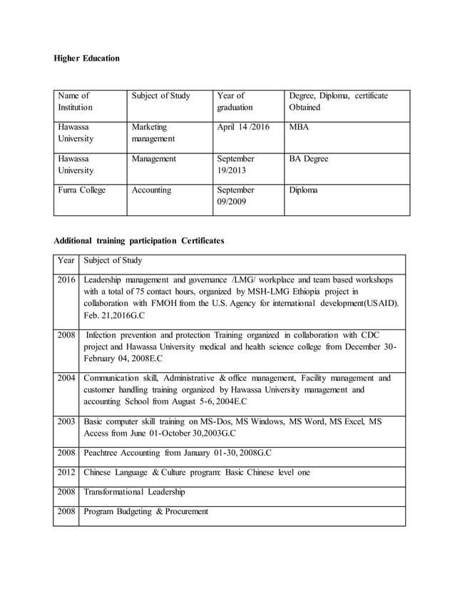 Tamerat'sCV1 | PDF