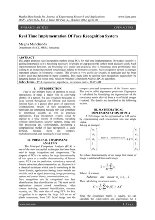 Real Time Implementation Of Face Recognition System | PDF | Free Download