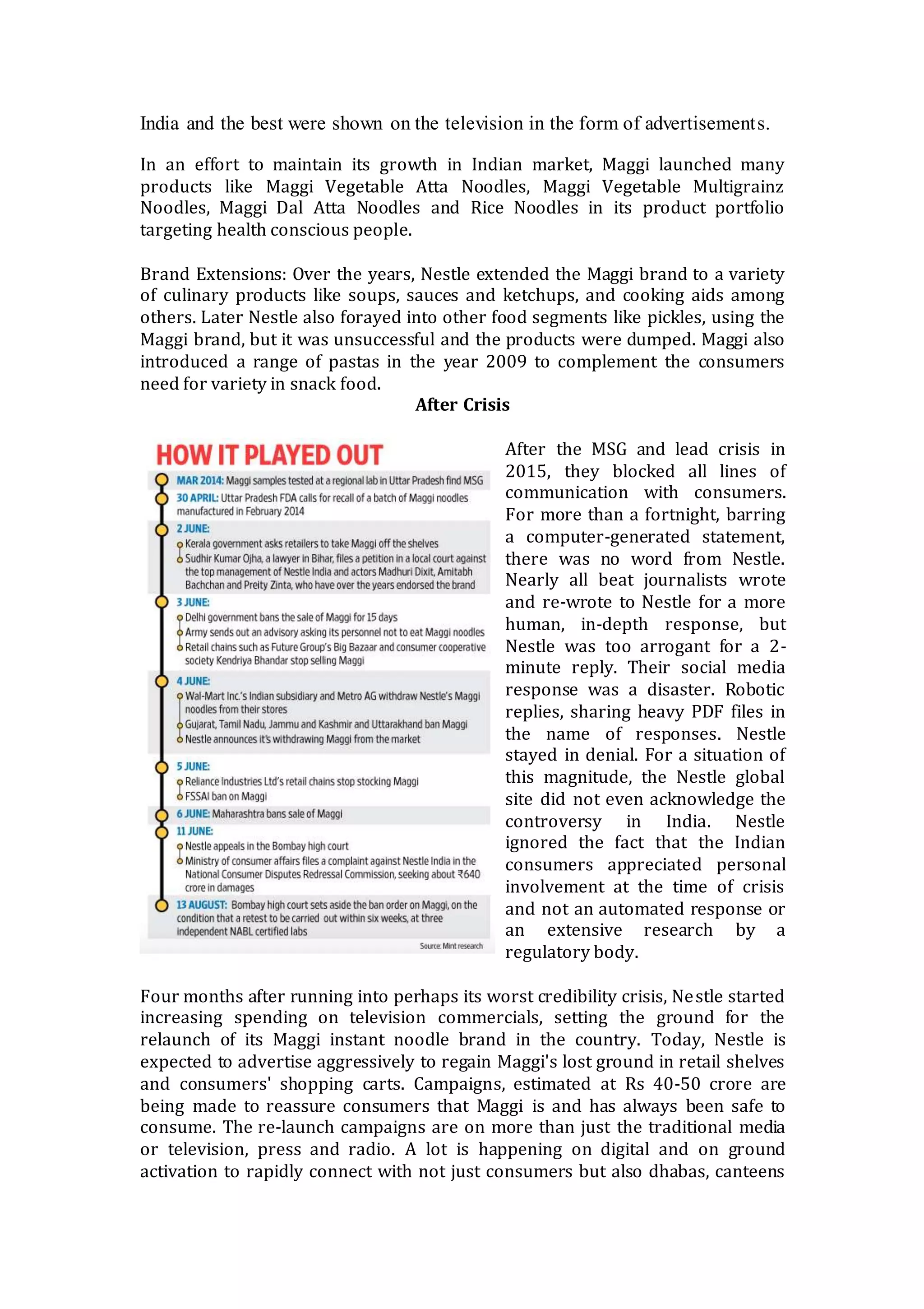 Brand Communication Strategy of Nestle's Maggi | DOCX