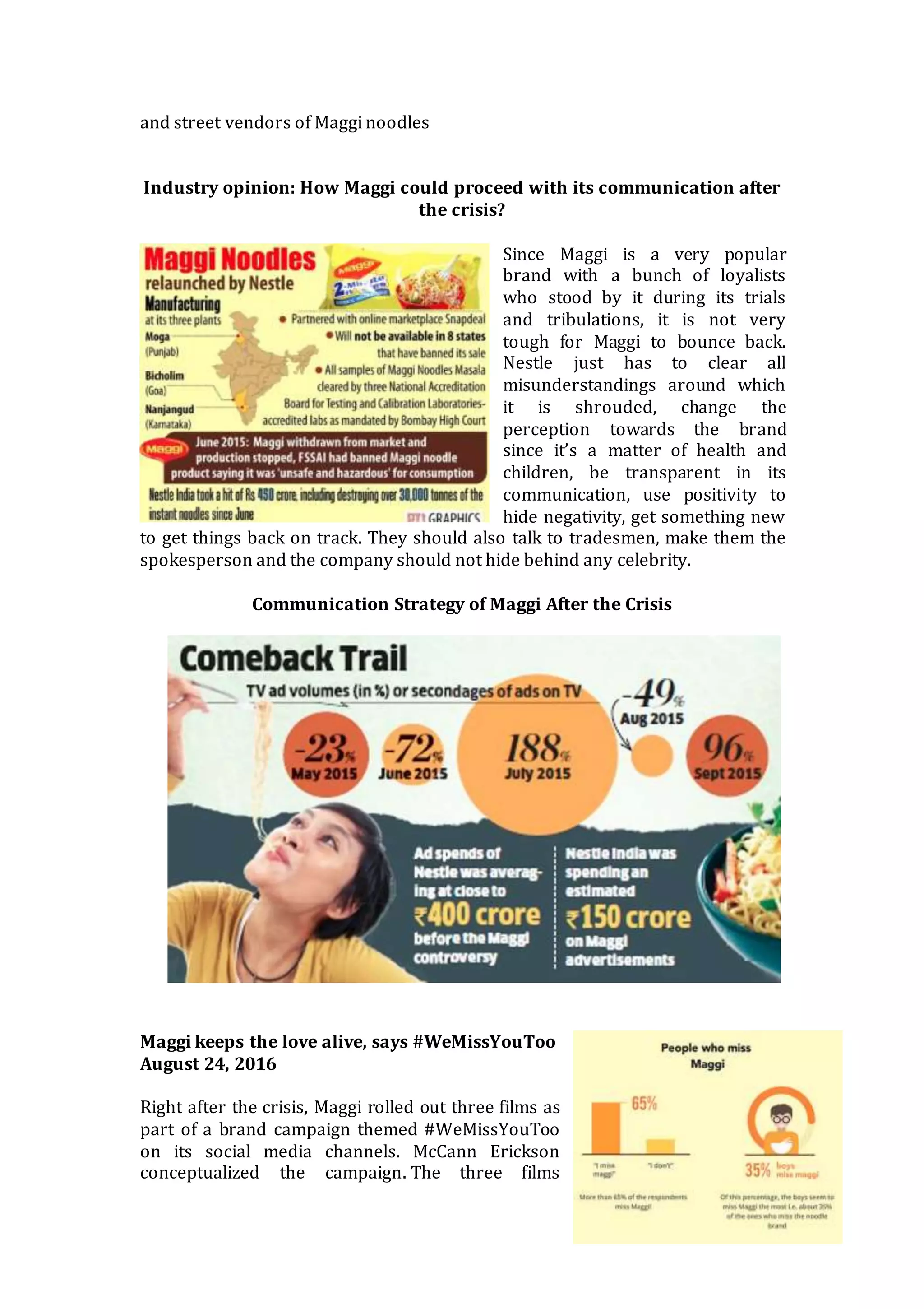 Brand Communication Strategy of Nestle's Maggi | DOCX