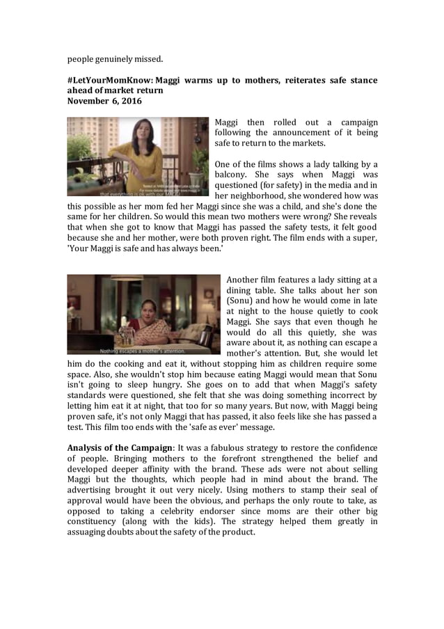 Brand Communication Strategy of Nestle's Maggi | DOCX