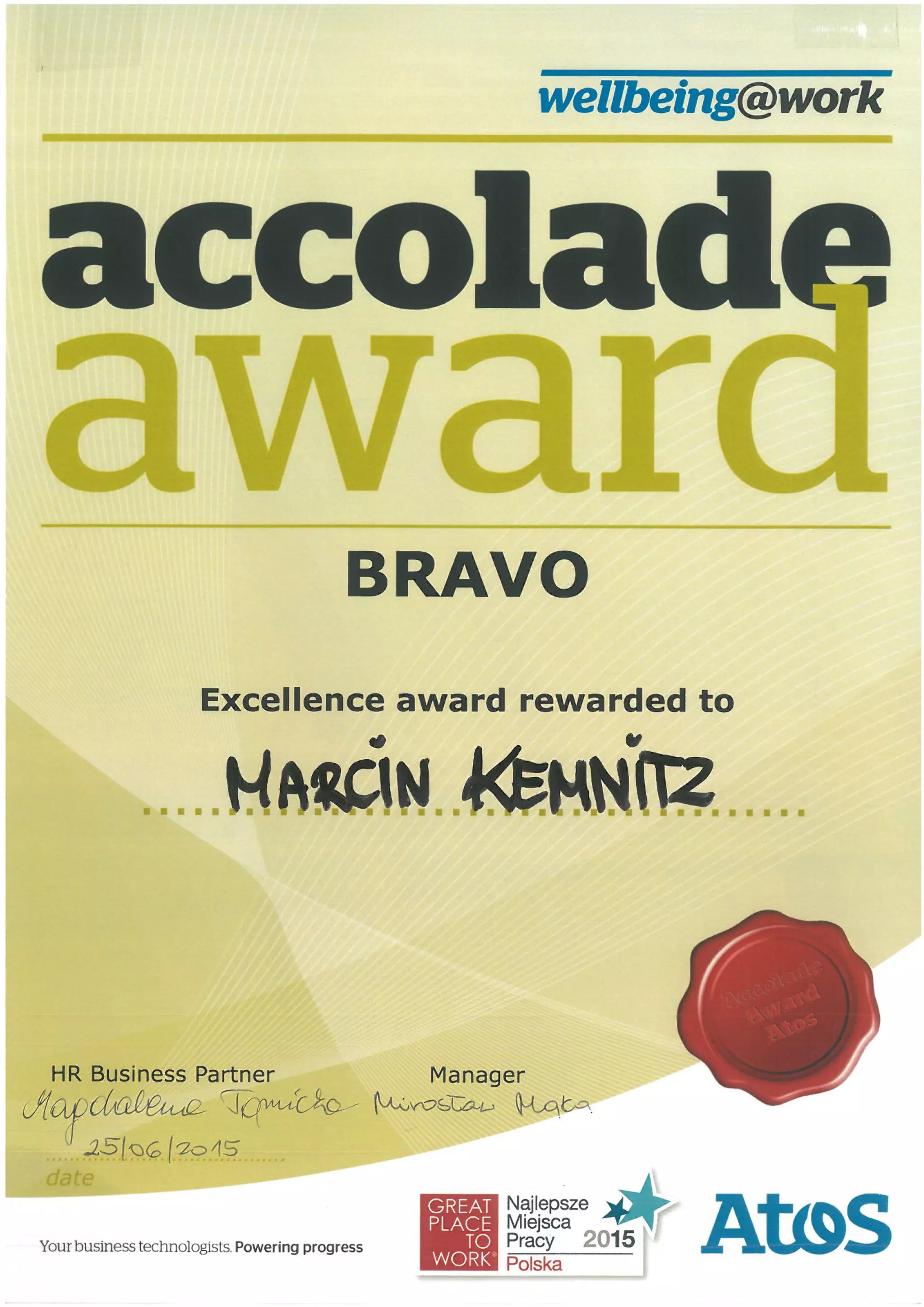 Atos accolade award | PDF