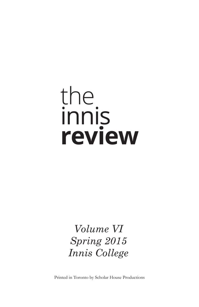 The Innis Review Volume VI | PDF