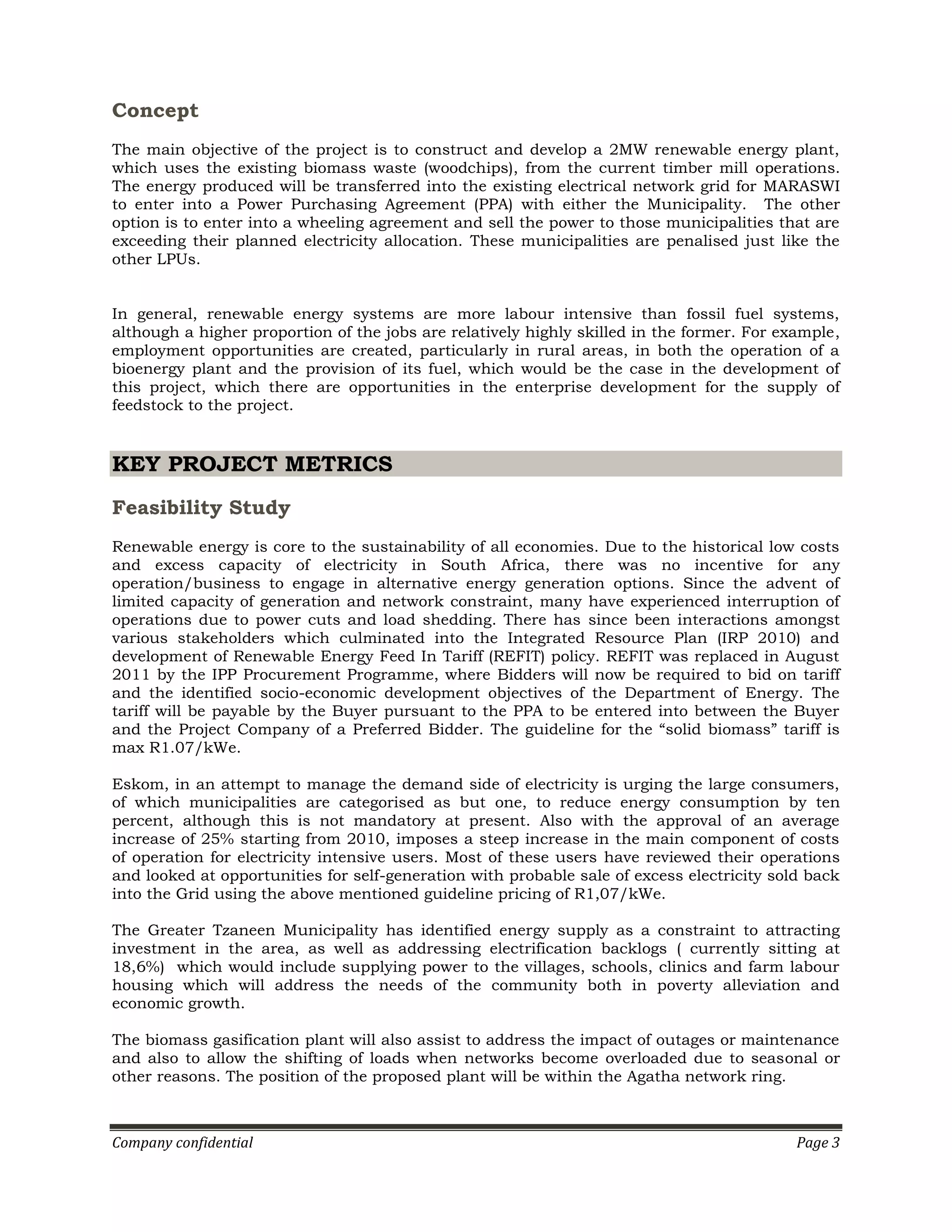 Agatha Biomass Power Project Brief | PDF