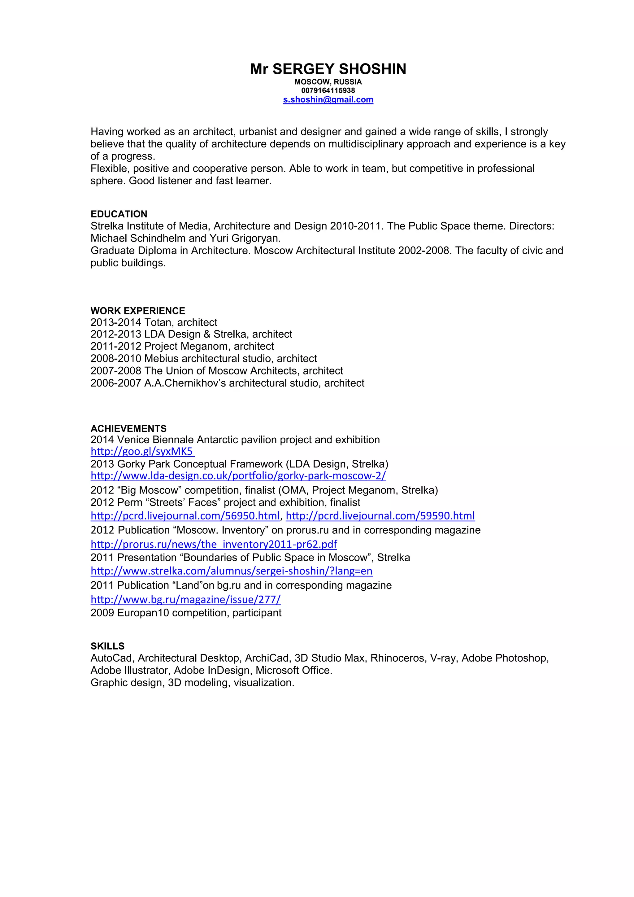 SERGEY SHOSHIN | PDF | Technology & Computing