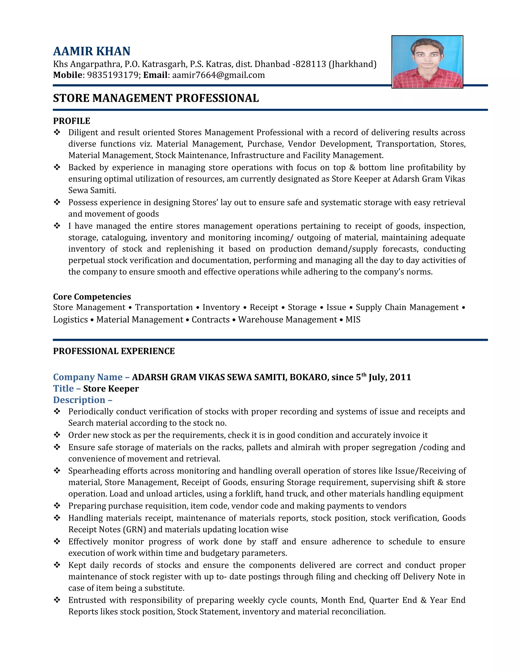 AAMIR KHAN - resume | DOC