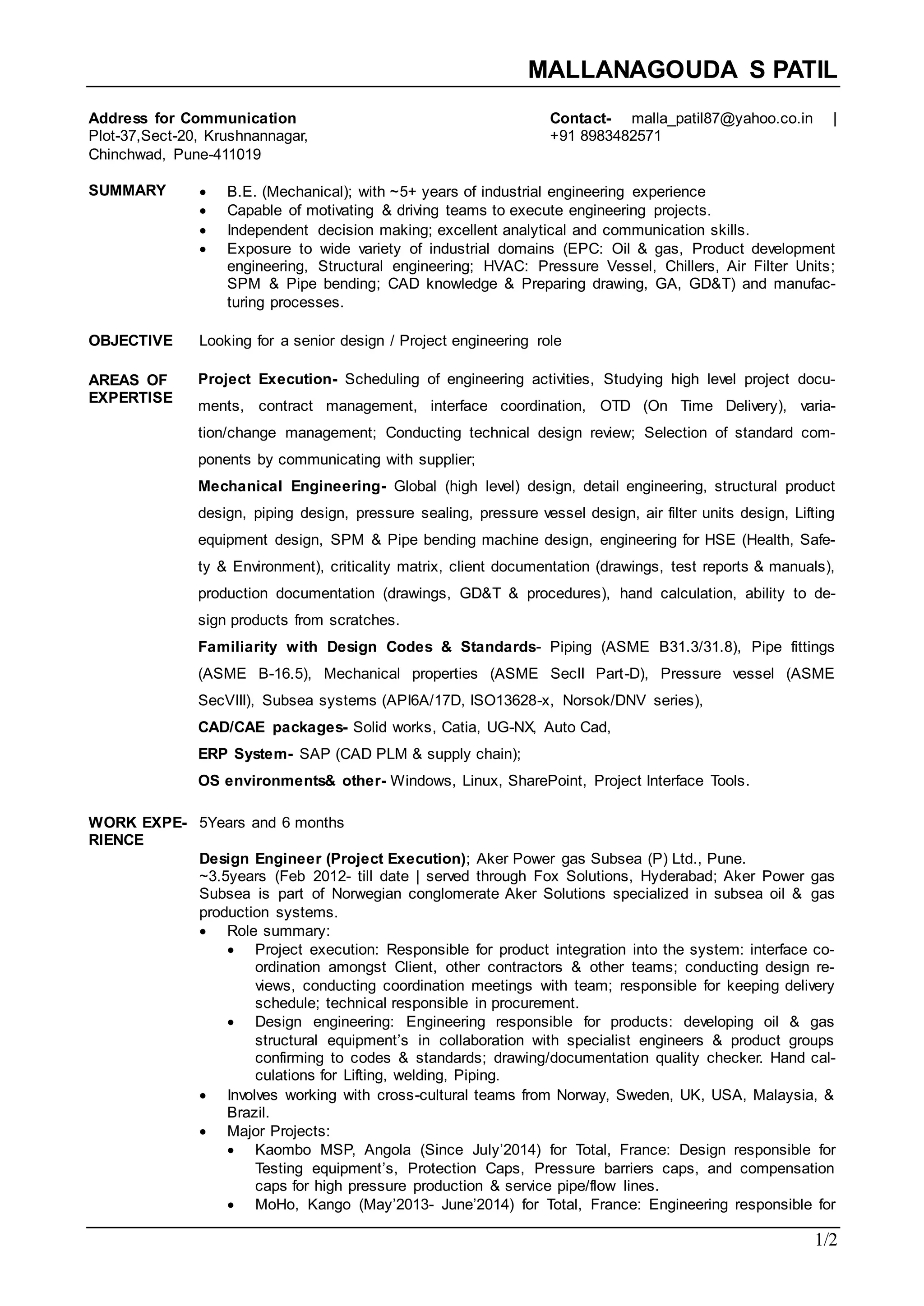 Resume_Mallanagouda Patil | DOCX
