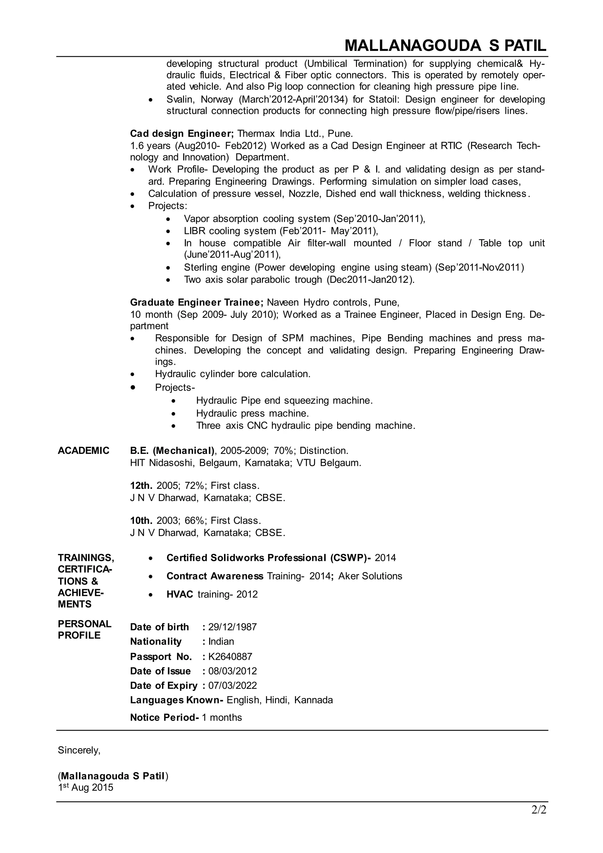 Resume_Mallanagouda Patil | DOCX