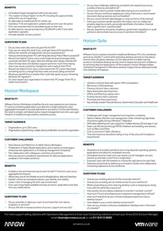 VMware End-User Computing & vSphere with Operations Management Sales Cheat Sheet | PDF