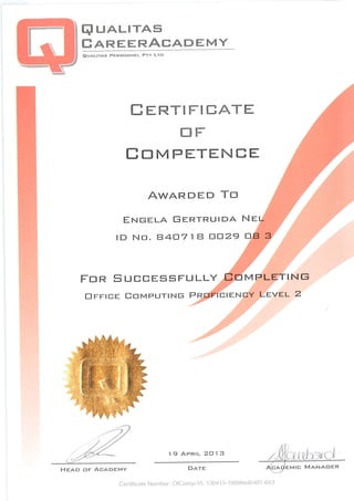 Quality Career Academy - Office Computing Proficiency Level 2 | PDF