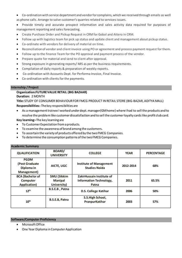 Md. Shabbir Raza Resume. | DOCX | Business Administration | Business