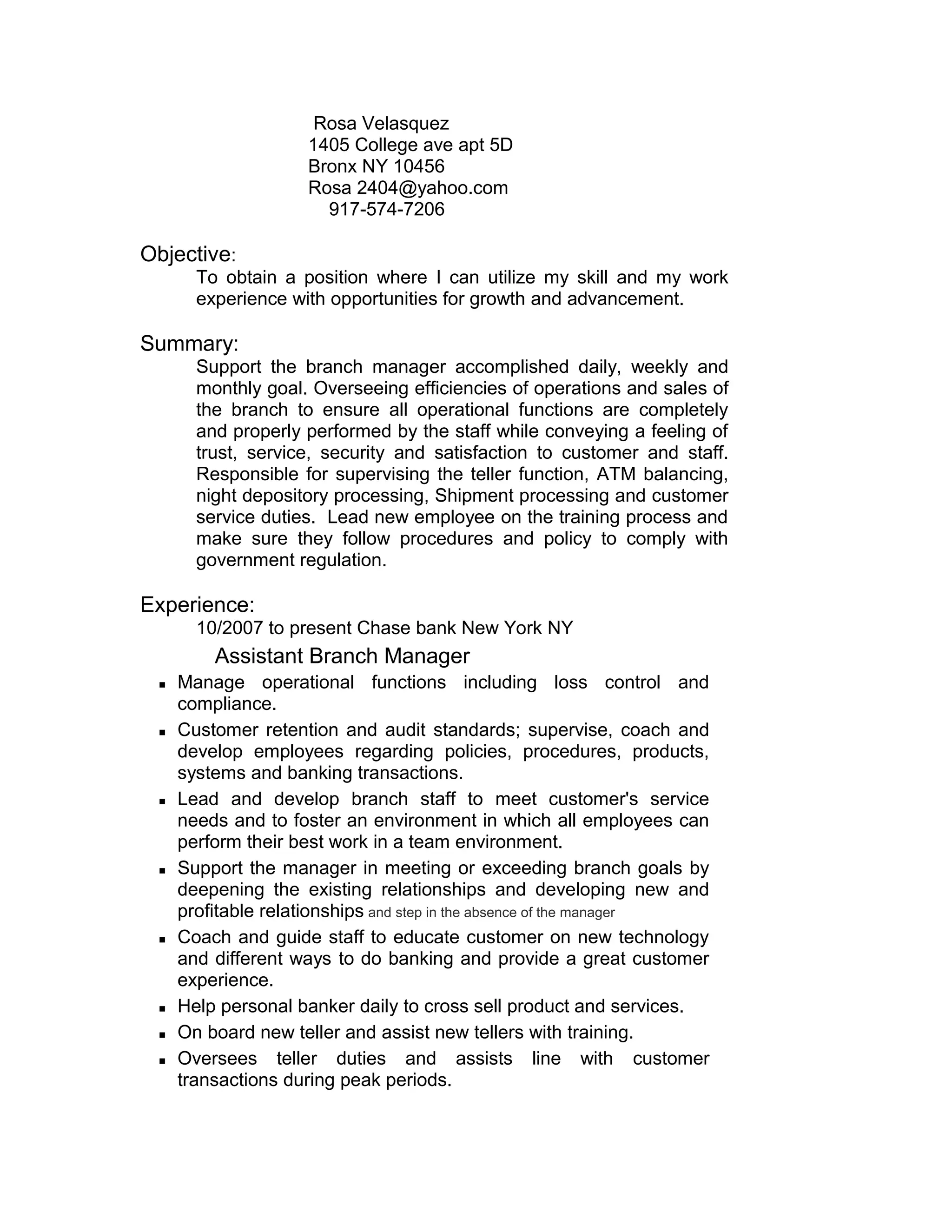 Rosa's win resume | DOC