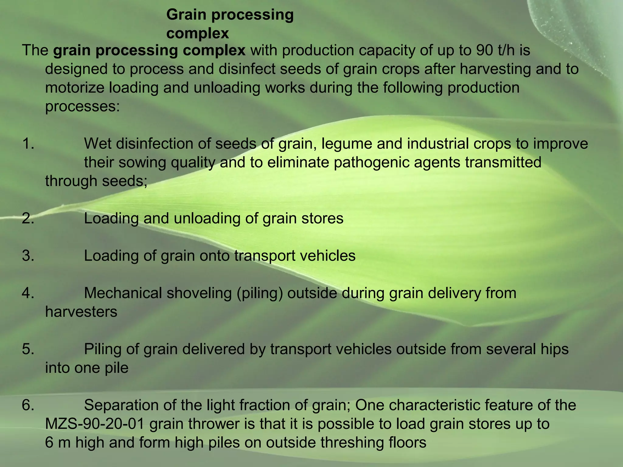Grain processing complex | PPT