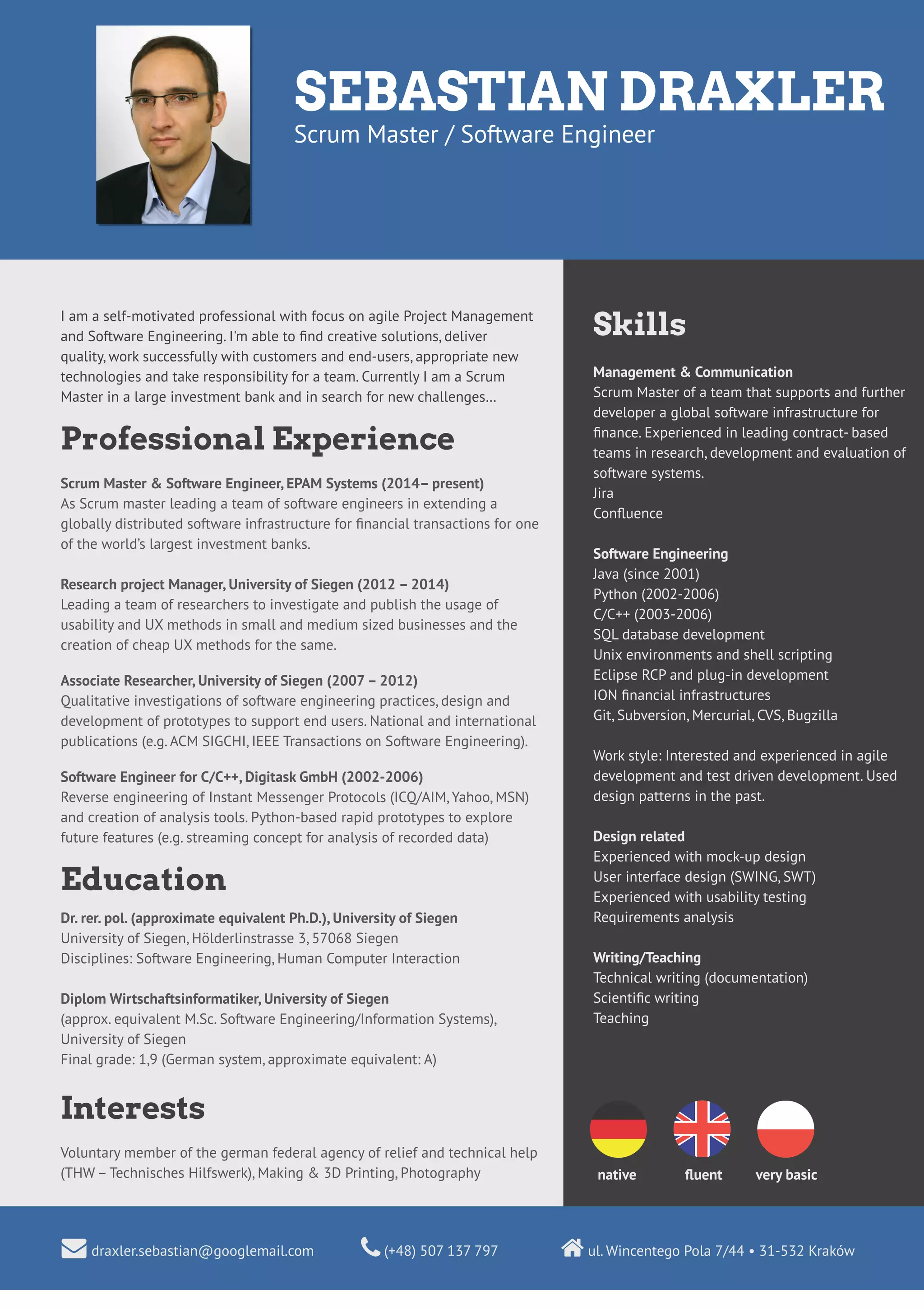 Sebastian Draxler CV | PDF