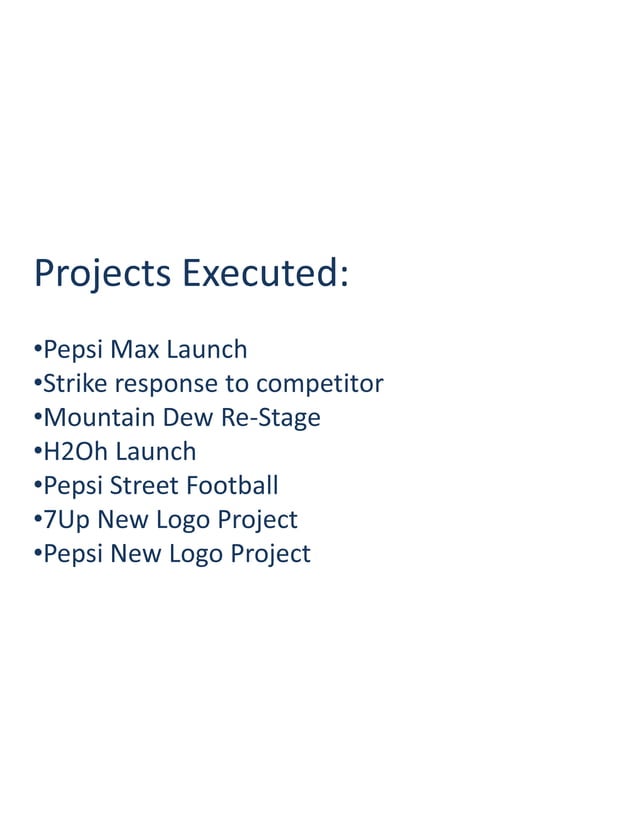 Pepsi projects | PDF