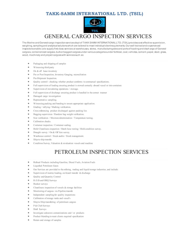 TSIL GENERAL CARGO INSPECTION SERVICES.doc