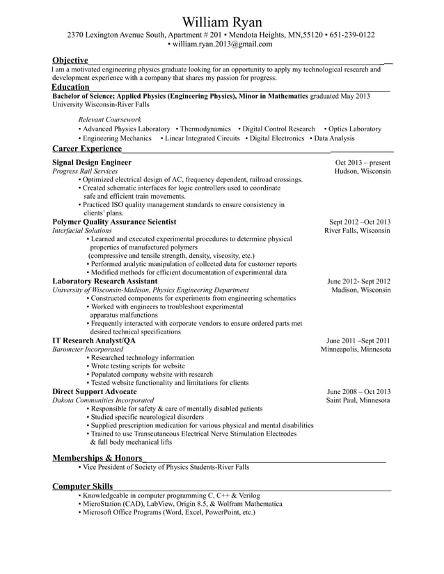 William Ryan Resume | PDF