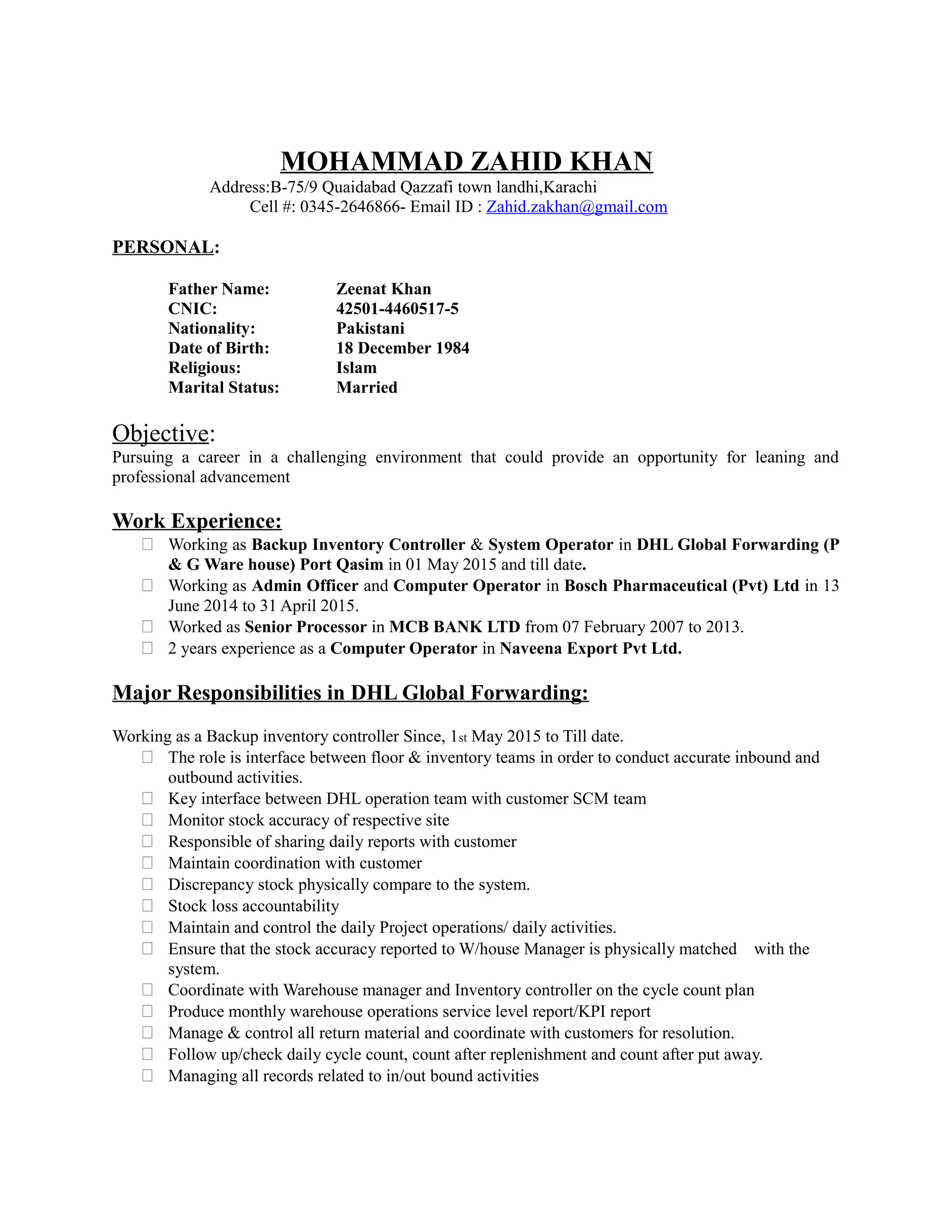 MOHAMMAD ZAHID KHAN | PDF